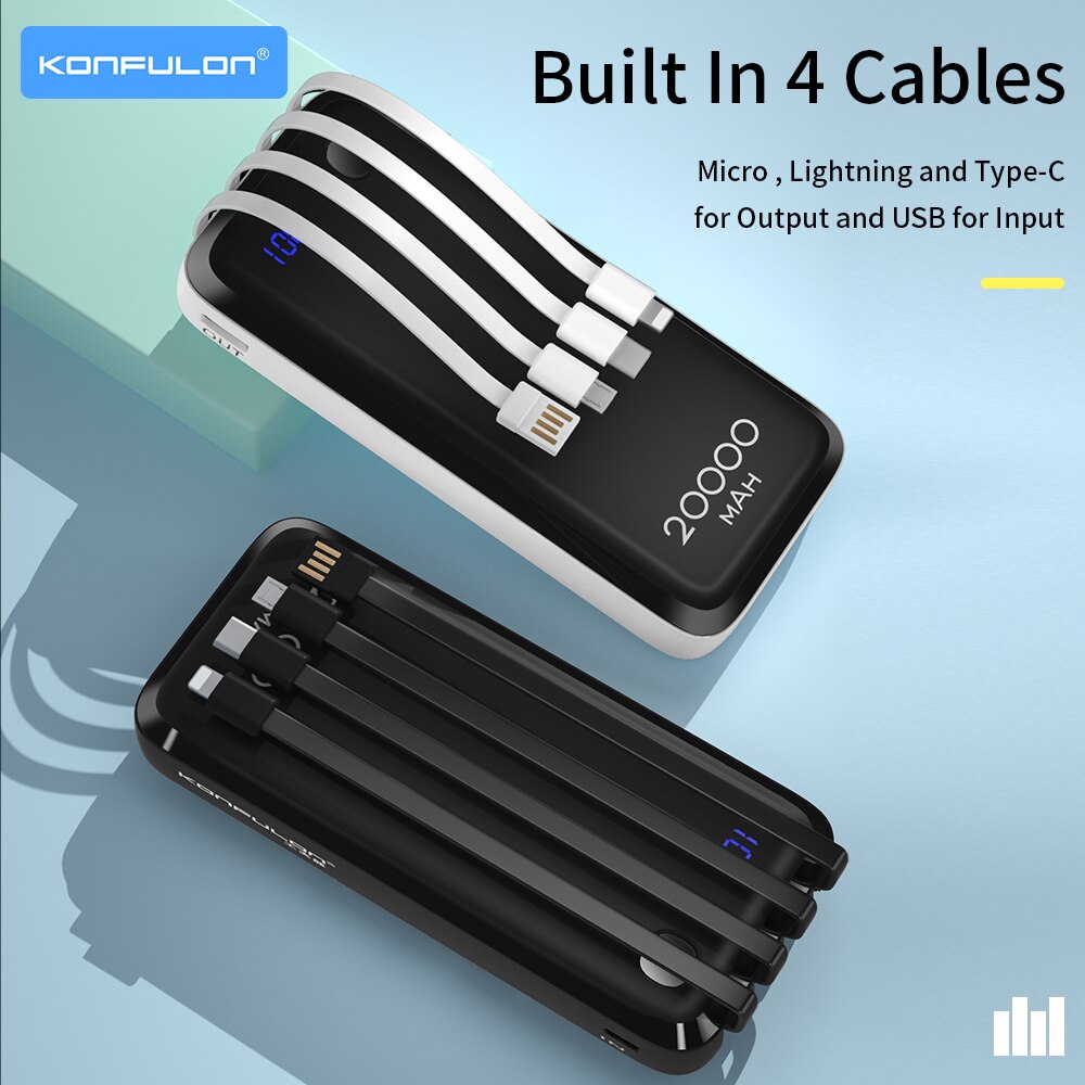 20CM Built In Cable Power Bank Fast Charge Type C ... – Grandado