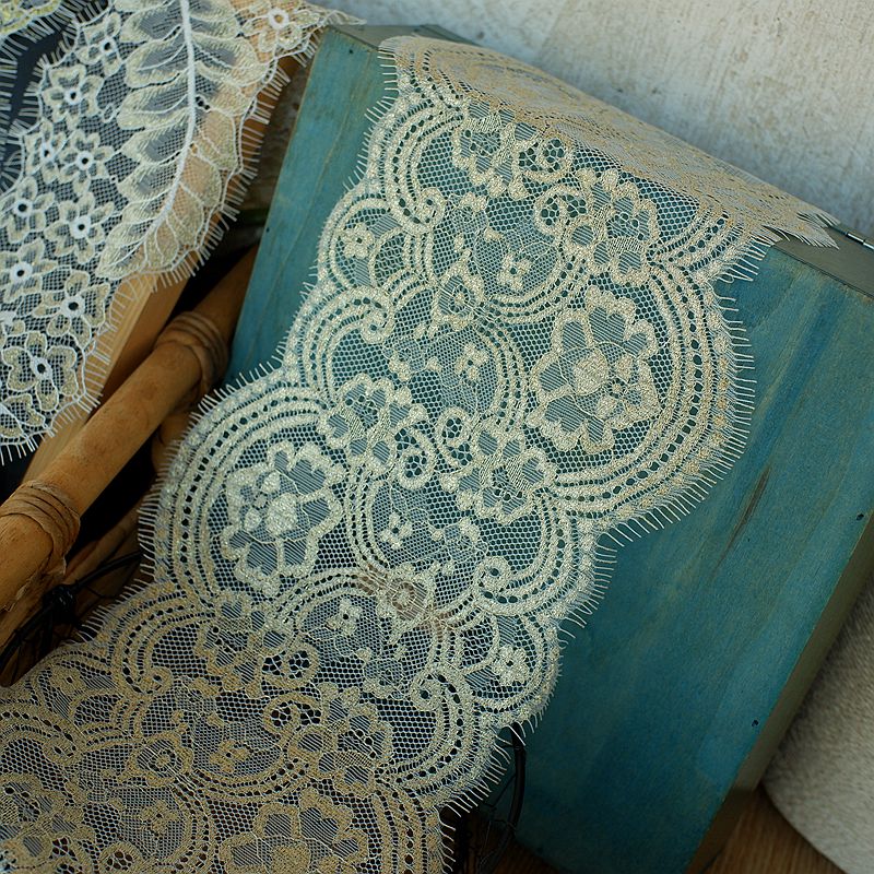 3meter Gold Thread Lace Embroidery Eyelash lace Cl... – Grandado