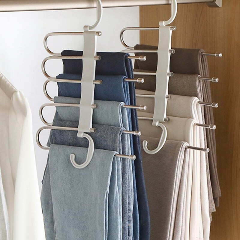 Pants Hangers 5 Layers Multi Functional Pants Rack... – Grandado