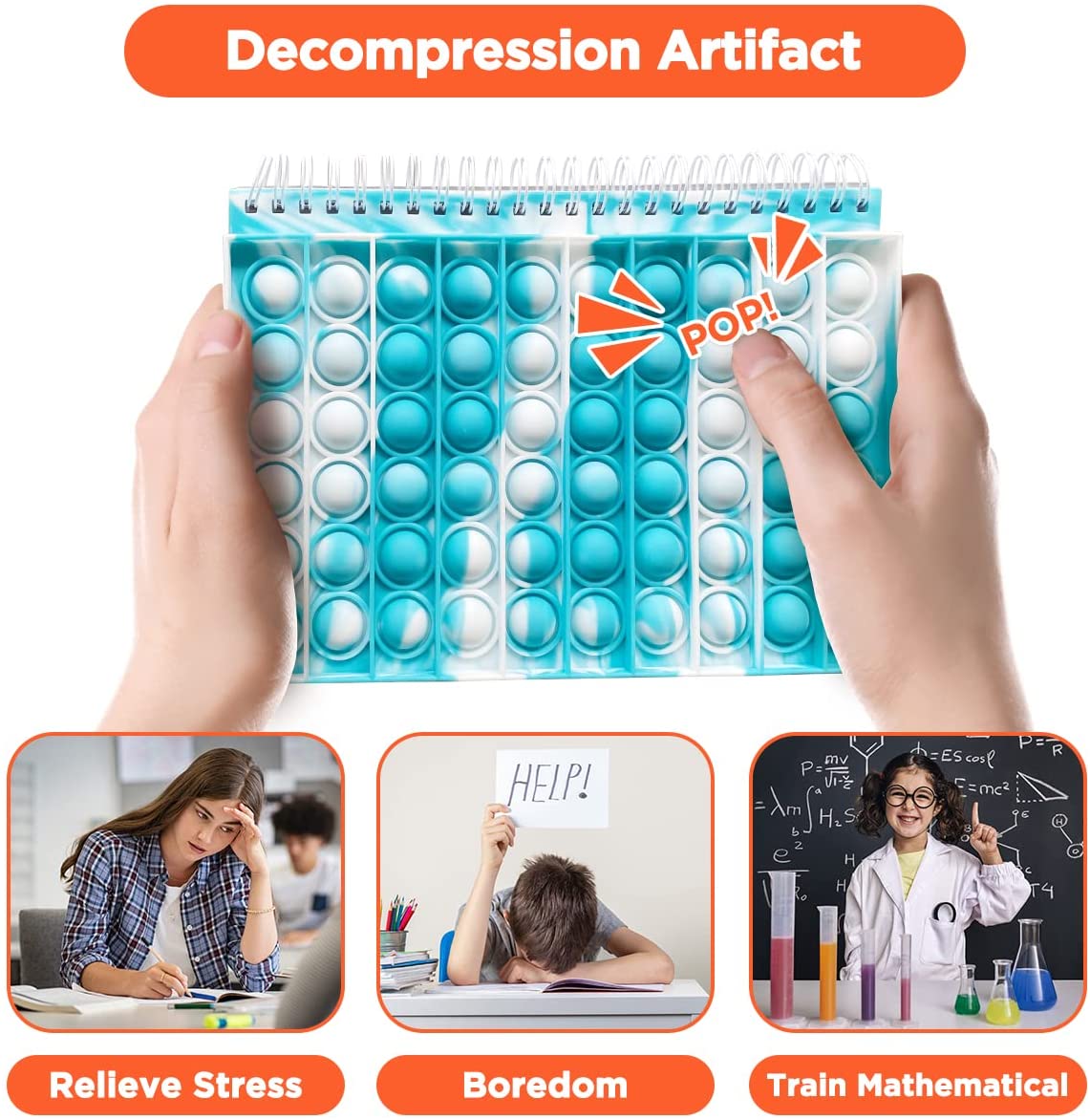 Sharkbang Fidget Pop Bubble Notebooks,A5 Spiral Jo... – Grandado