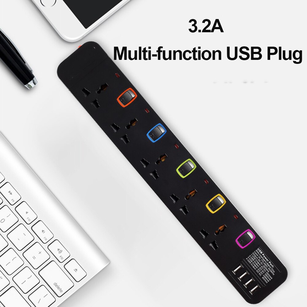 Power Strip 5 Ac Universele Outlets Us/Uk/Eu/Au Pl... – Grandado