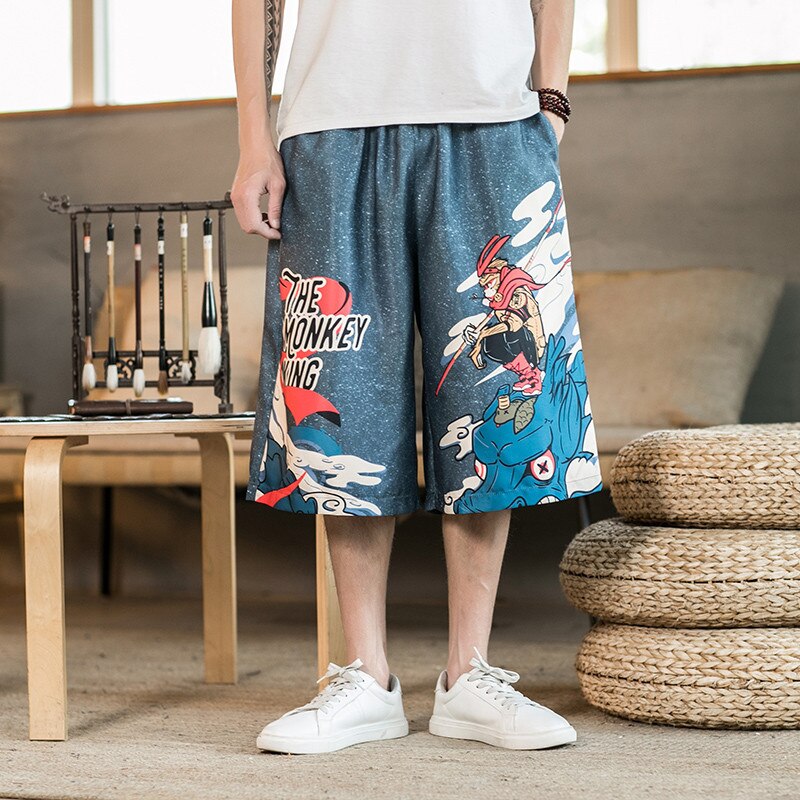 Kimono Pants Japanese Casual Loose Samurai Printed... – Grandado