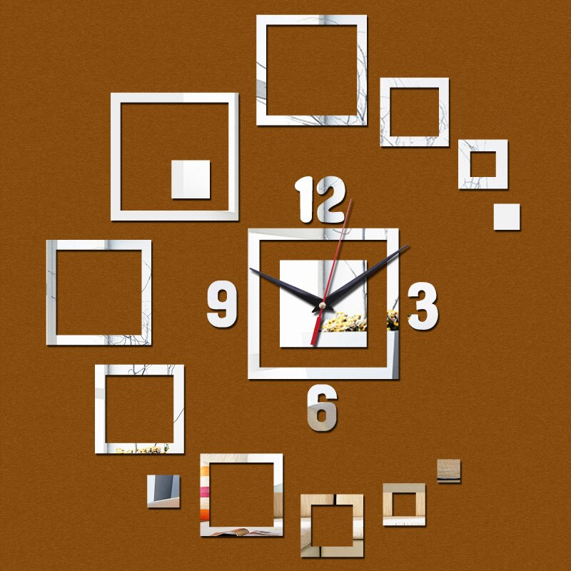 acrylic mirror wall clock special modern 3d watche... – Grandado