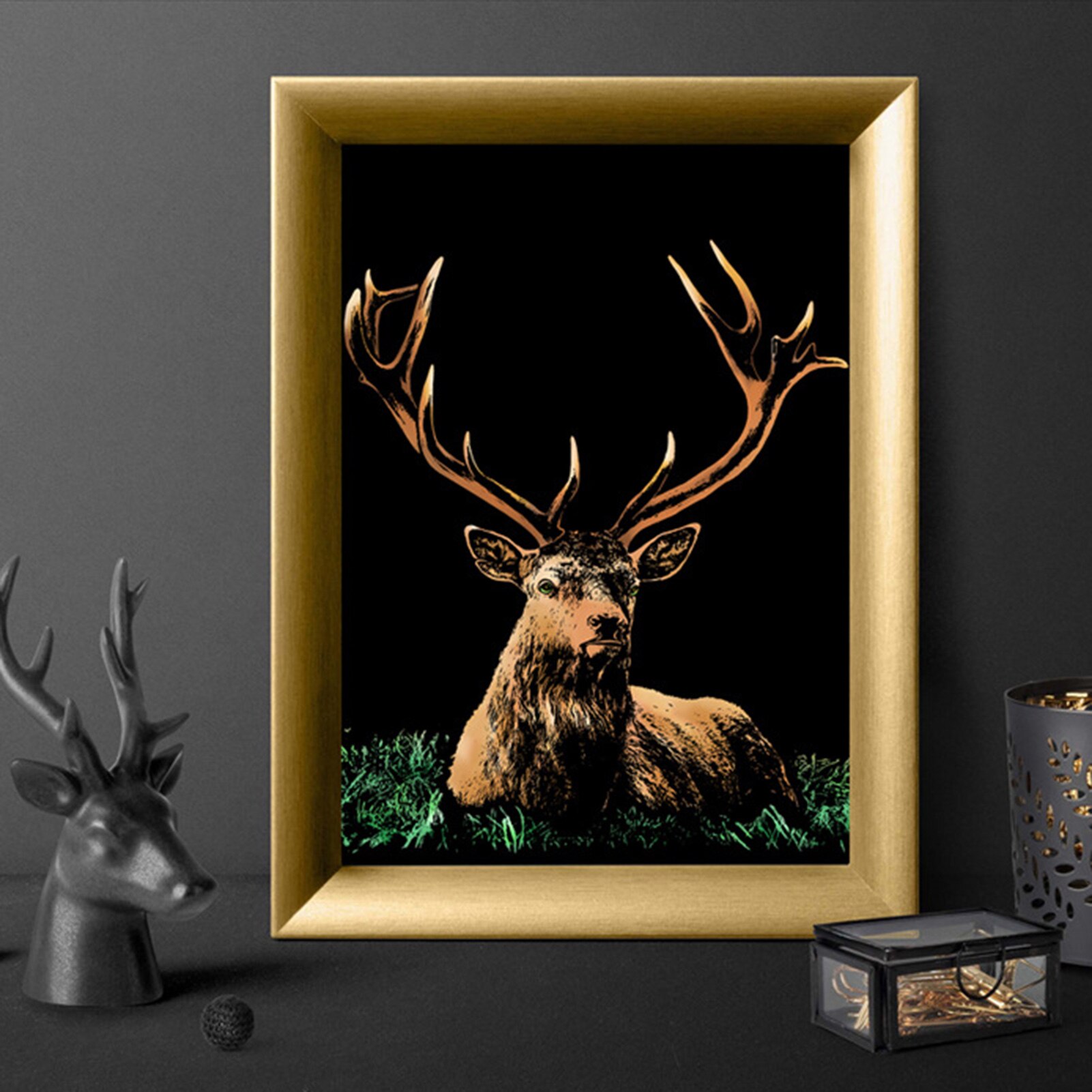 Colorful Animal Night Scene Scratch Paintings Card... – Grandado