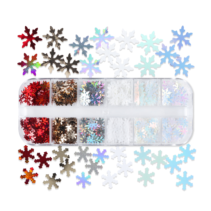 Shiny Snowflake Sequins Nail Art Decoration White ... – Grandado
