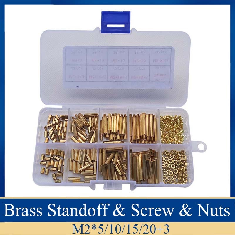 320 Stks/set M2 Brass Hex Standoff Moer Schroef As... – Grandado