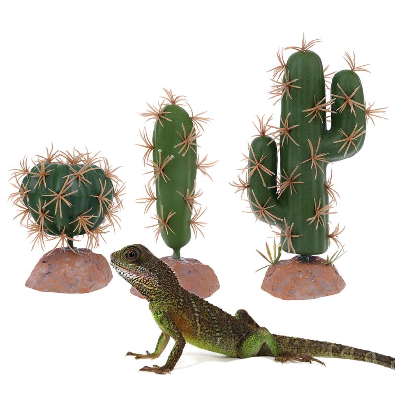 Reptiles Habitat Green Plastic Terrarium Plant for... – Grandado