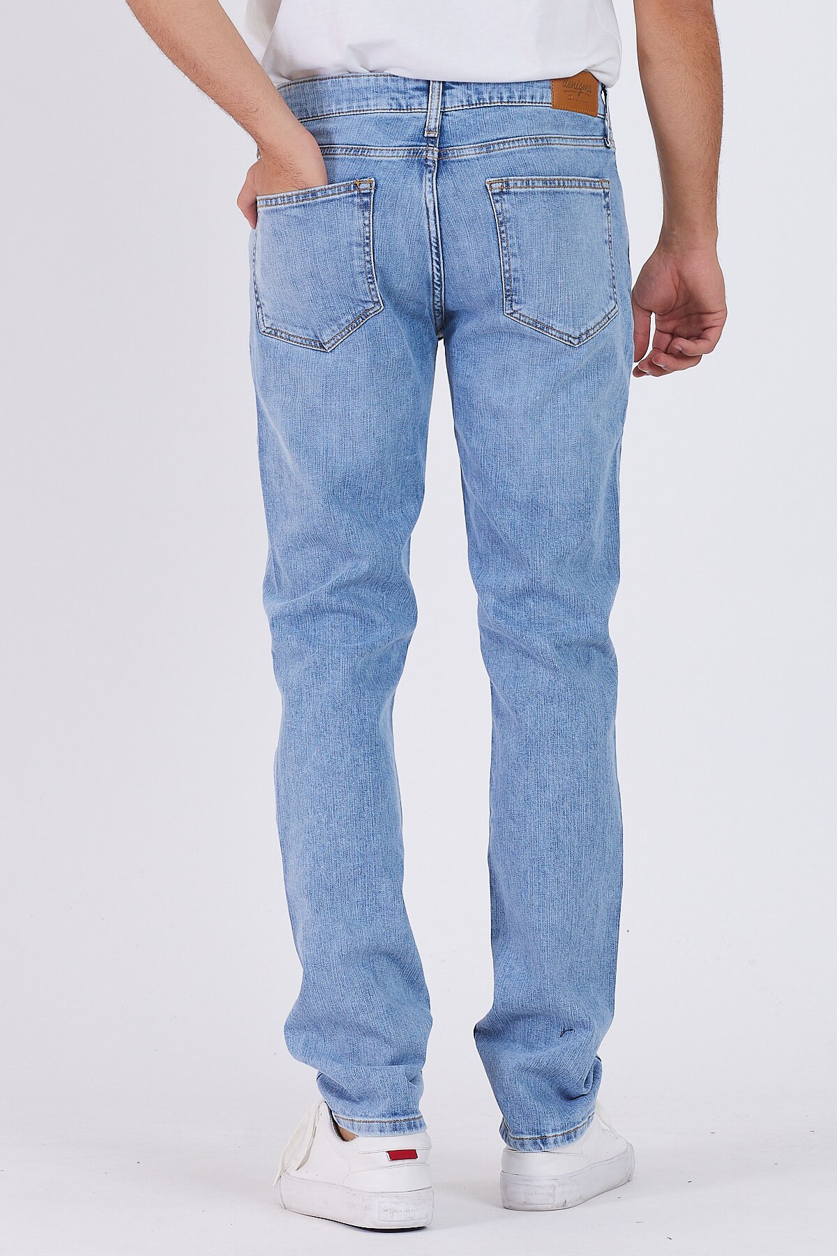 Denigma Mannen Lichtblauw Ripped Slim Fit Jeans – Vicedeal