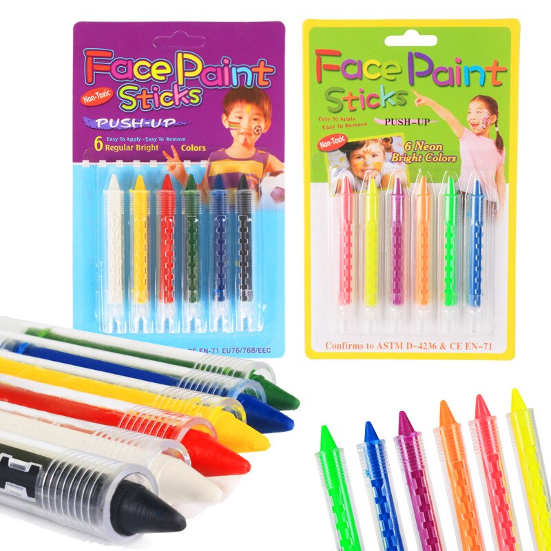 KiWarm 6Pcs 6 Colors Face Painting Crayon Pencils ... – Grandado