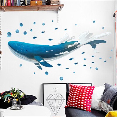 Creatieve 3D Vliegende Walvis Cartoon Muursticker ... – Vicedeal