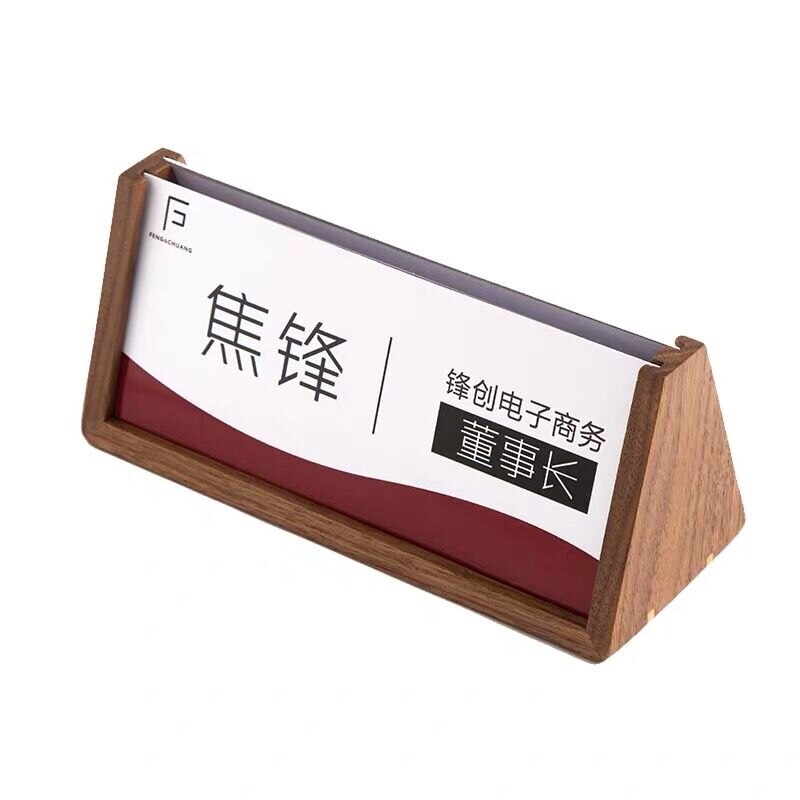 Double Side Wood Name Tent Card Plate Holder Offic... – Grandado