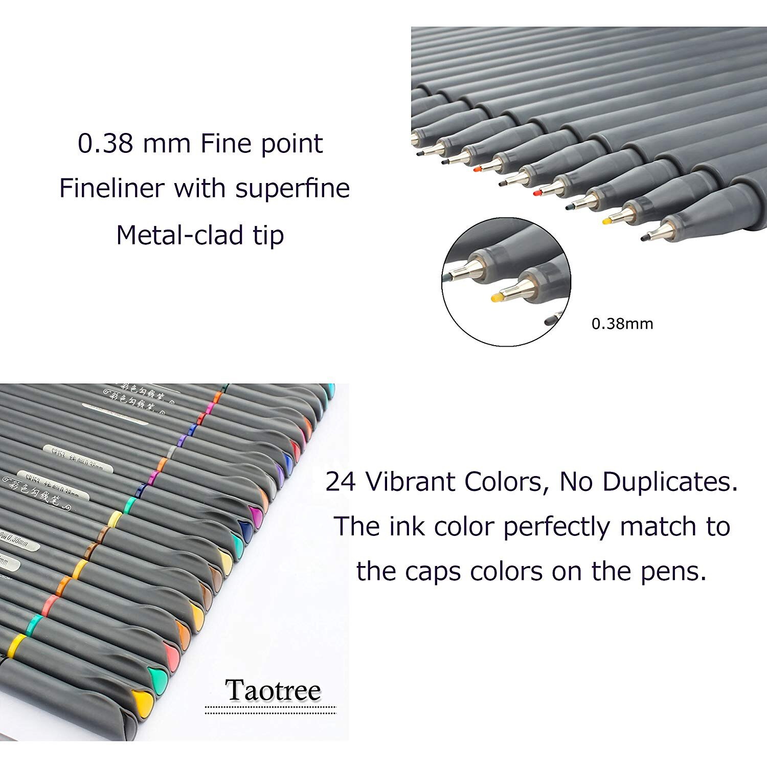 Kuglepenne farvede tuscher med fin spids, fin punk... – Grandado