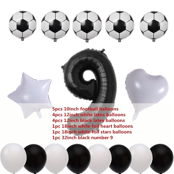 16pcs Foil Number/Football Soccer Balloon Sets Bou... – Grandado