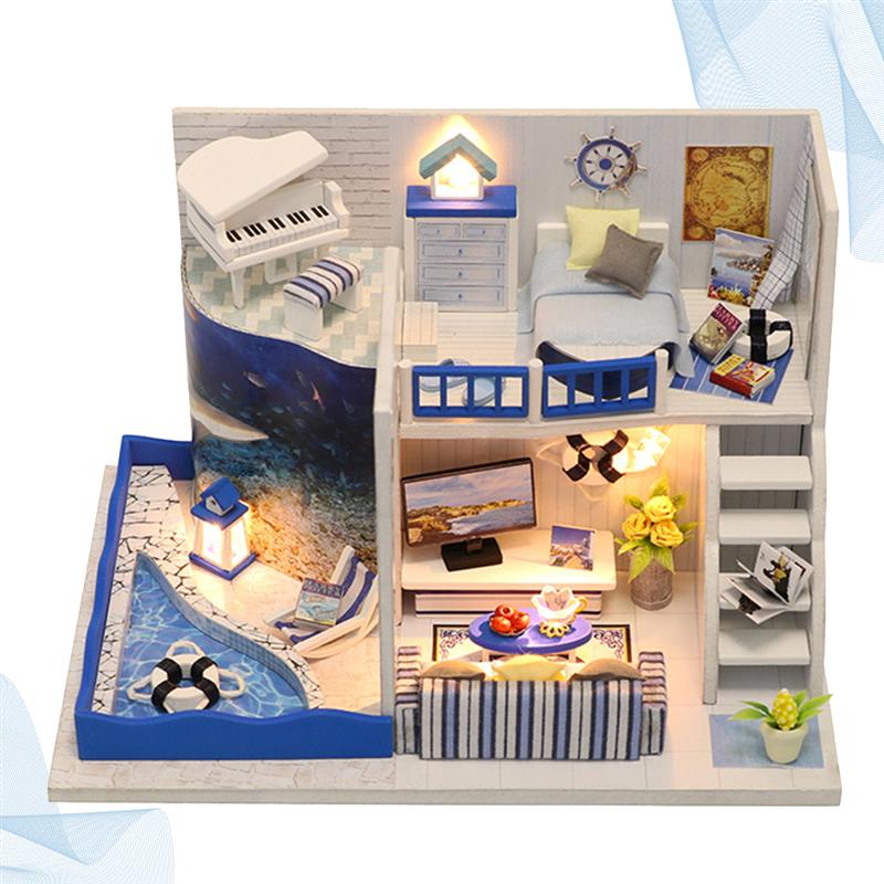 DIY House Toy Stereo Villa Model Assembled Mini Vi... – Grandado