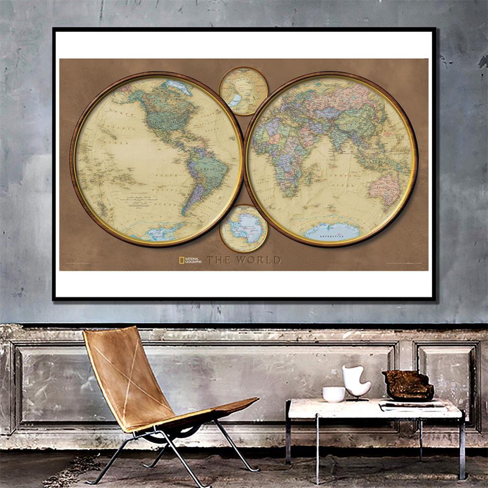 150x225cm Retro Style World Map Non-woven Fun Map ... – Grandado