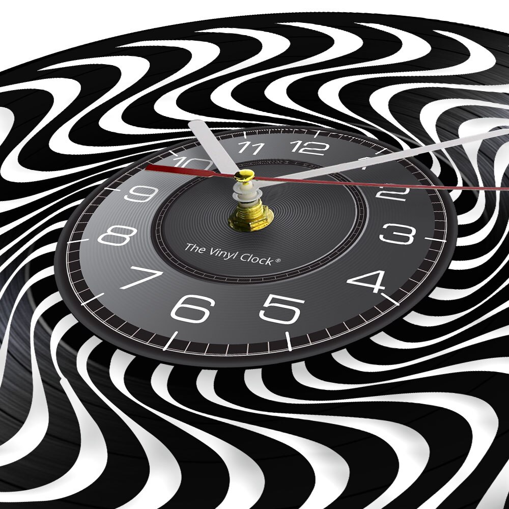 3D Twisted Circle Black And White Vintage Vinyl Re... – Grandado