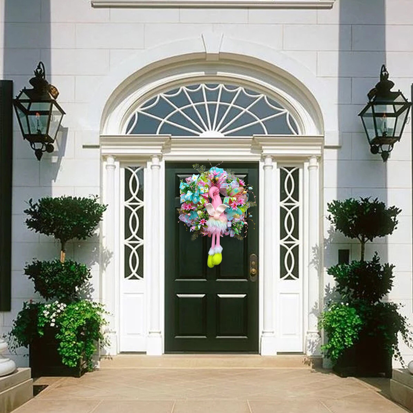 Easter Rabbit Gnome Wreath Decor for Front Door Ea... – Grandado