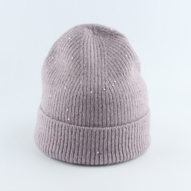 Winter Hoed Voor Vrouwen Bling Sequin Wol Gebreide... – Grandado