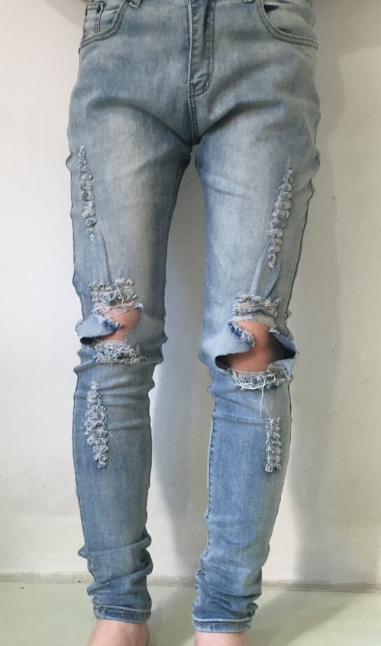 DIAOOAID men biker jeans hiphop street destroyed r... – Grandado