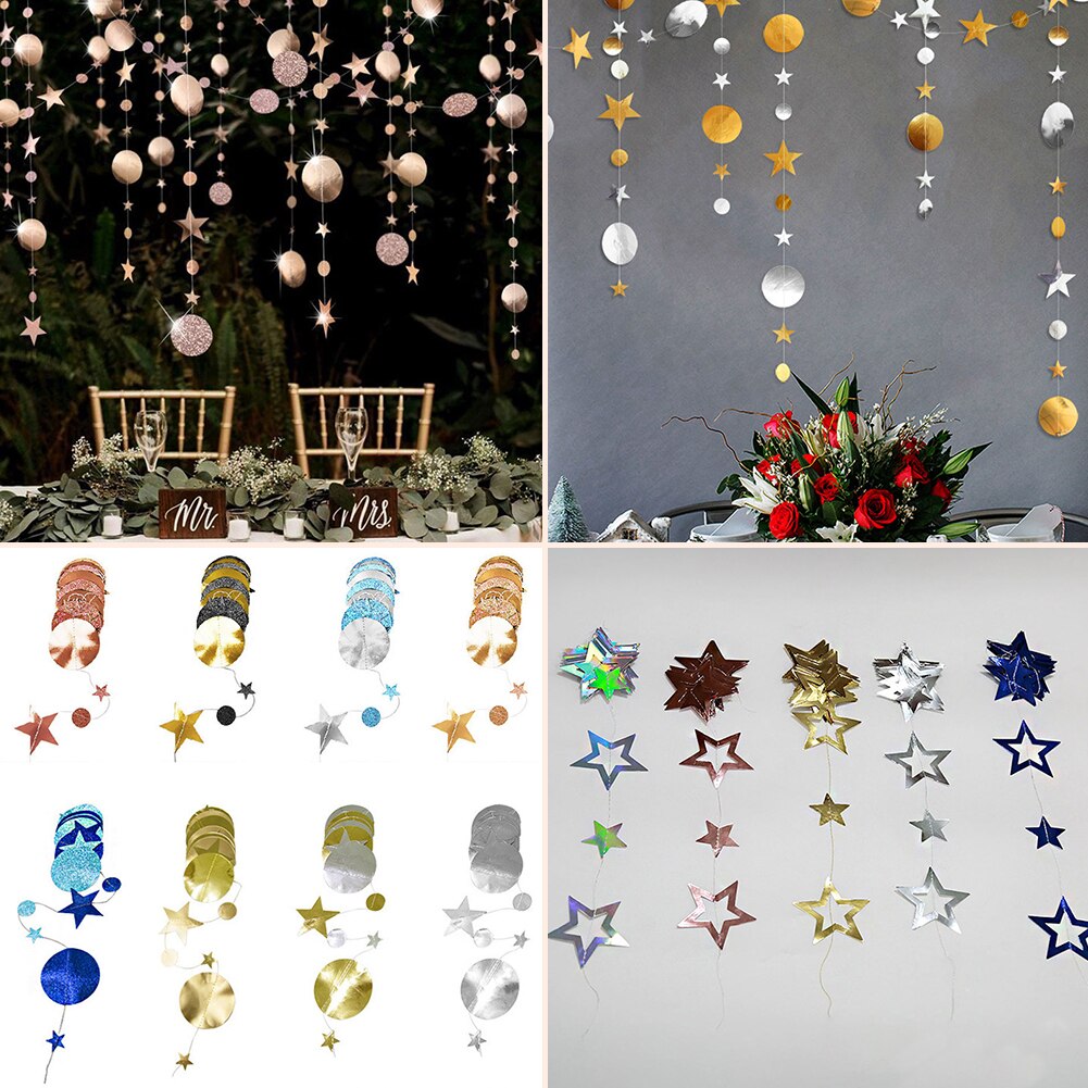 1Set Twinkle Paper Star Round Garland Flash Banner... – Grandado