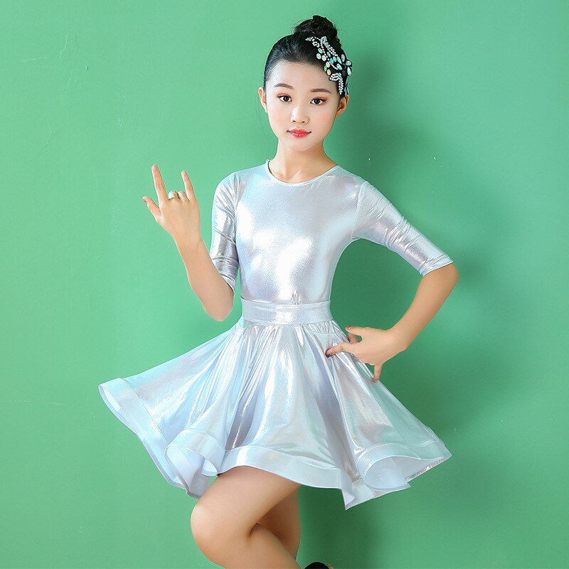 Bright Ballroom Latin Dance Dress Girls Shiny Prac... – Grandado