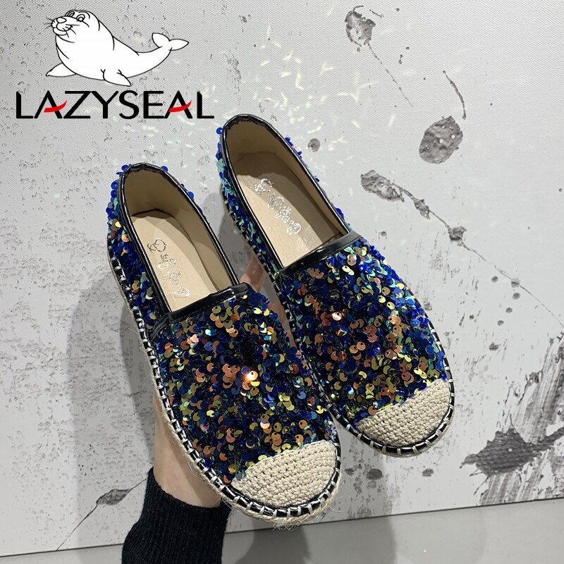 LazySeal Spring Flat Heels Women Loafers Flax Roun... – Grandado