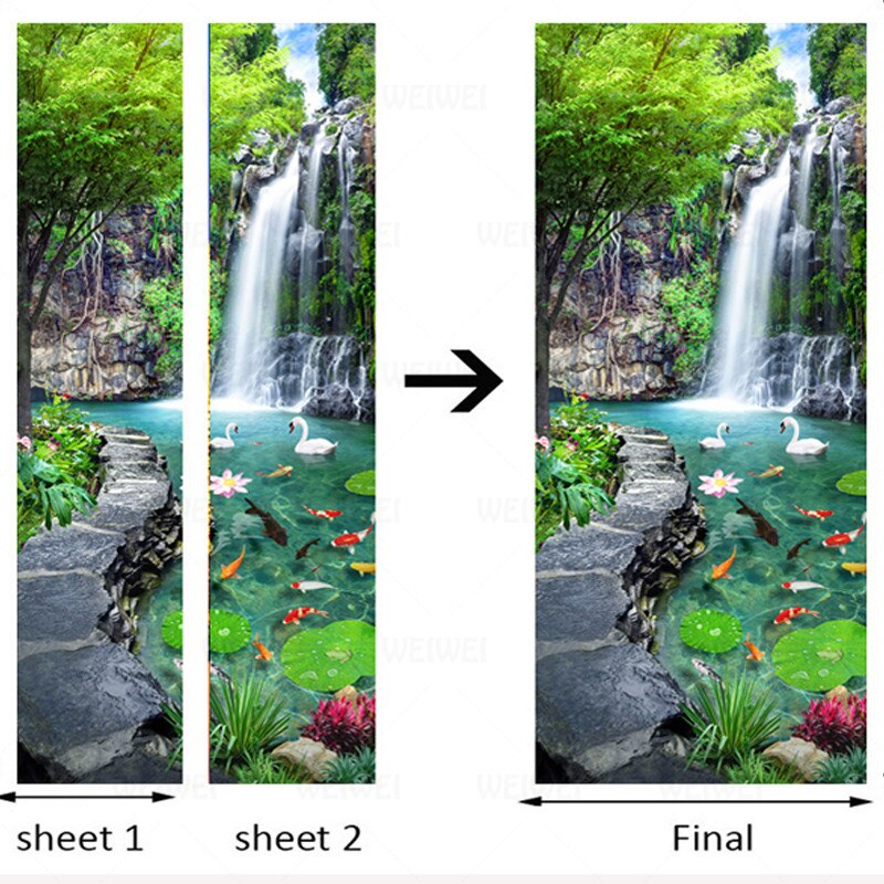 Chinese Style Waterfall Landscape Photo Mural Wall... – Grandado