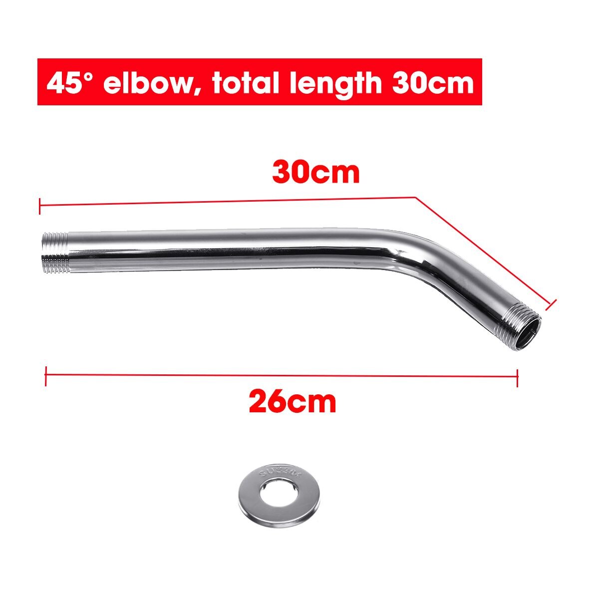 Wall Mounted Shower Extension Arm Bracket 45 Degre... – Grandado