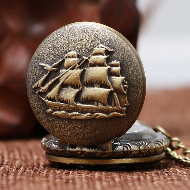 small size Sailing Boat vintage pocket watch women... – Grandado