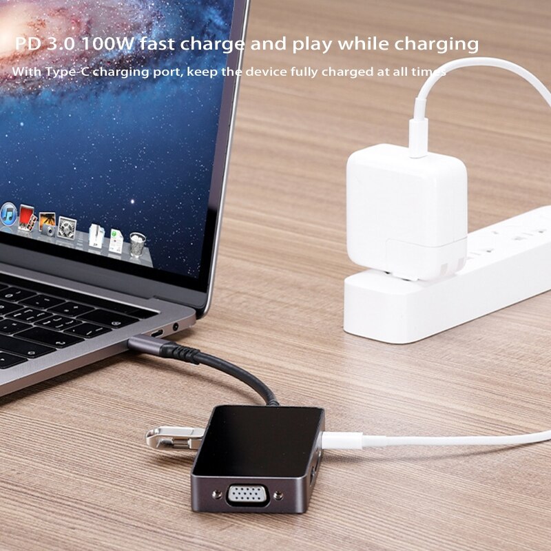 Dock Station Type-C to HDMI+VGA+3 x USB 3.0+TF / S... – Vicedeal