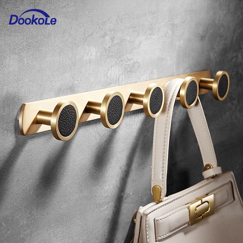 Brass Coat Rack Wall Mounted - 5 Tri Hooks, Metal ... – Vicedeal