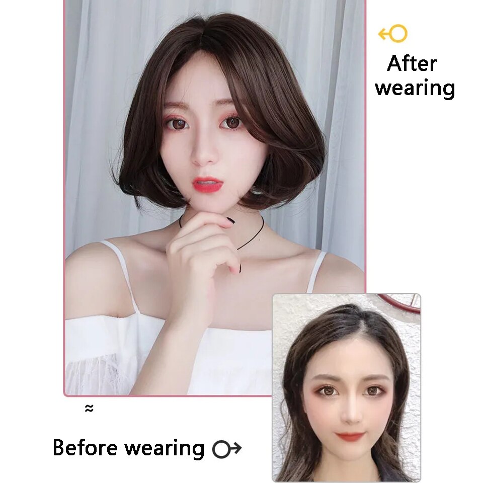 Peluca de mujer de cabello ondulado corto SHANGKE,... – Grandado