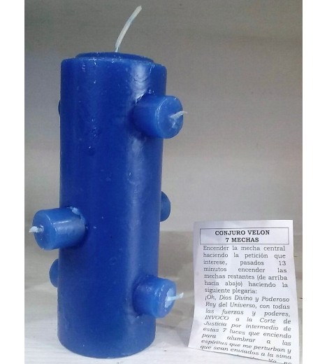 VELÓN 7 MECHAS AZUL – Grandado