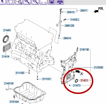 Genuine crankshaft seal front case for hyundai IX35 Tucson Santa Fe ...