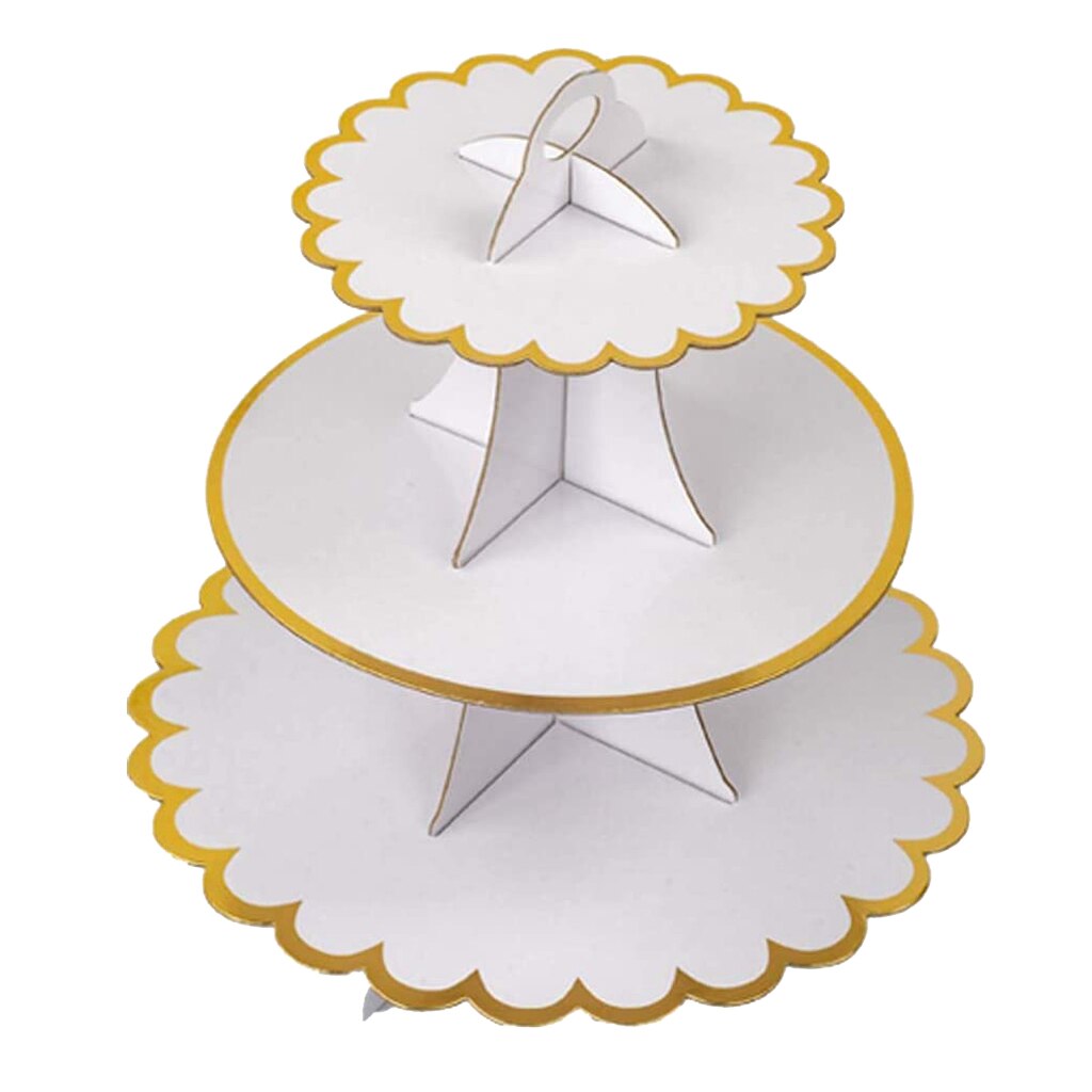 3 Tier Cardboard Round Cake Stand Cupcake Tower De... – Grandado