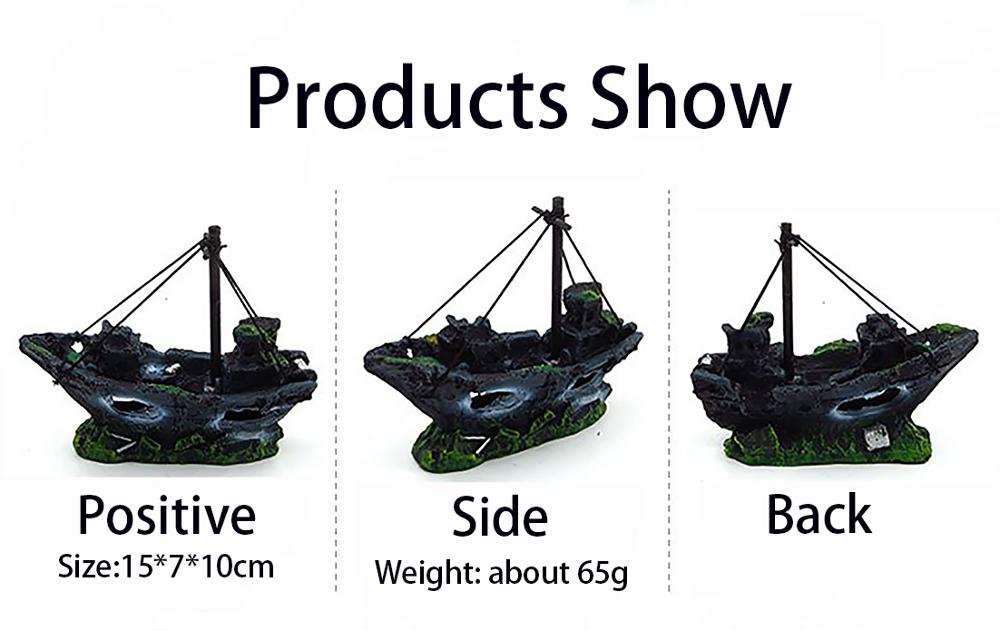 Aquarium Fish Tank Landscaping Pirate Ship Wreck D... – Grandado