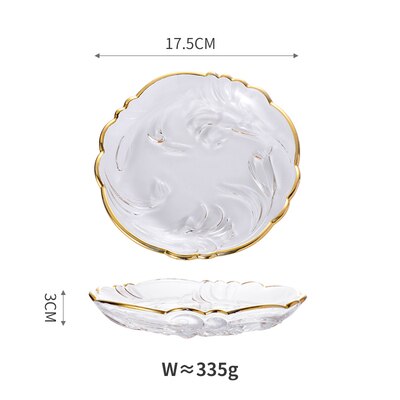 Romantic breeze retro relief pattern glass plate t... – Grandado