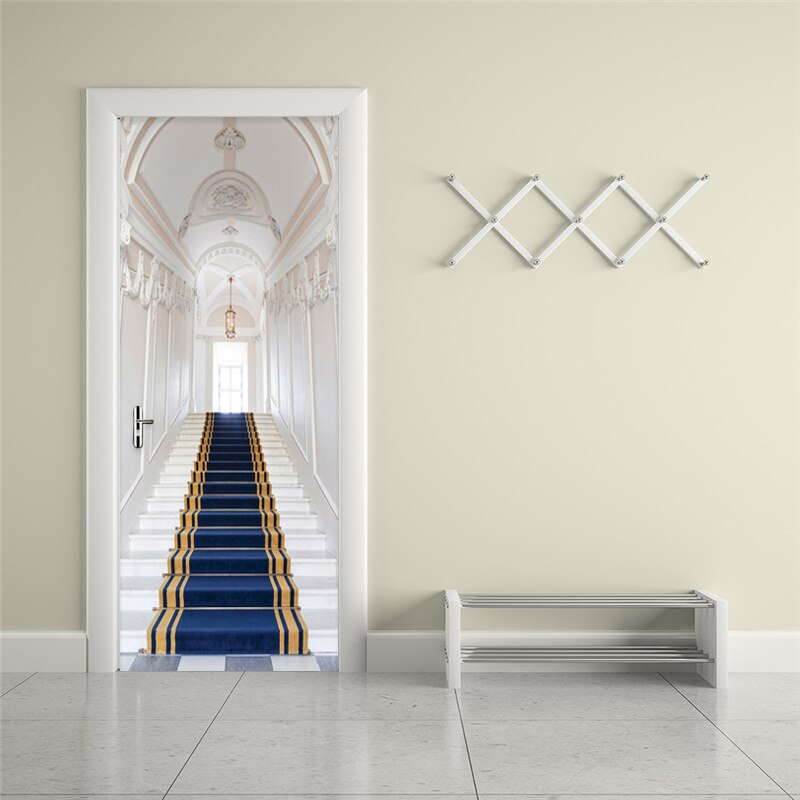 3D Stereo Stairs Building Door Sticker Living Room... – Grandado