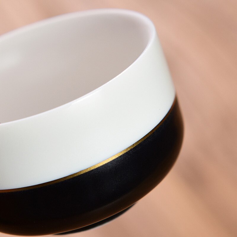 Vintage tea cup with saucer black and white modern... – Grandado