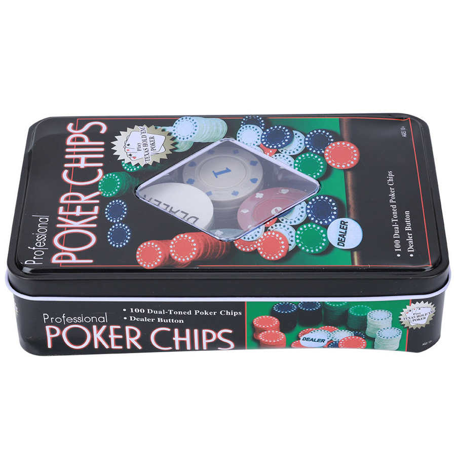 100PCS Poker Chips Casino Set for Black Jack/Texas... – Grandado