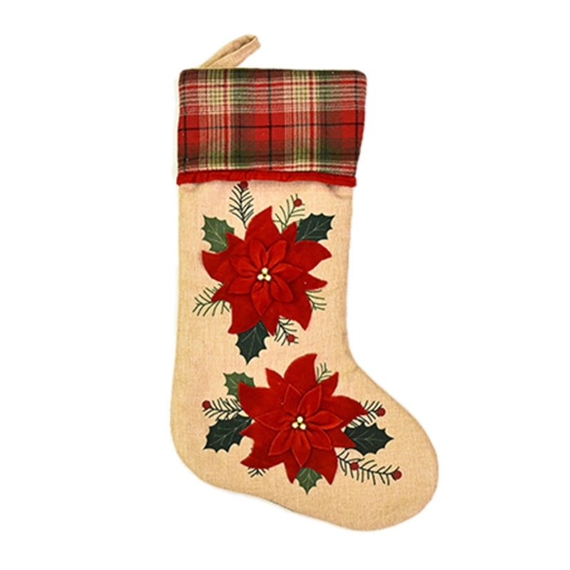 594C Christmas Stocking 18" Gnome Flower Xmas... – Grandado