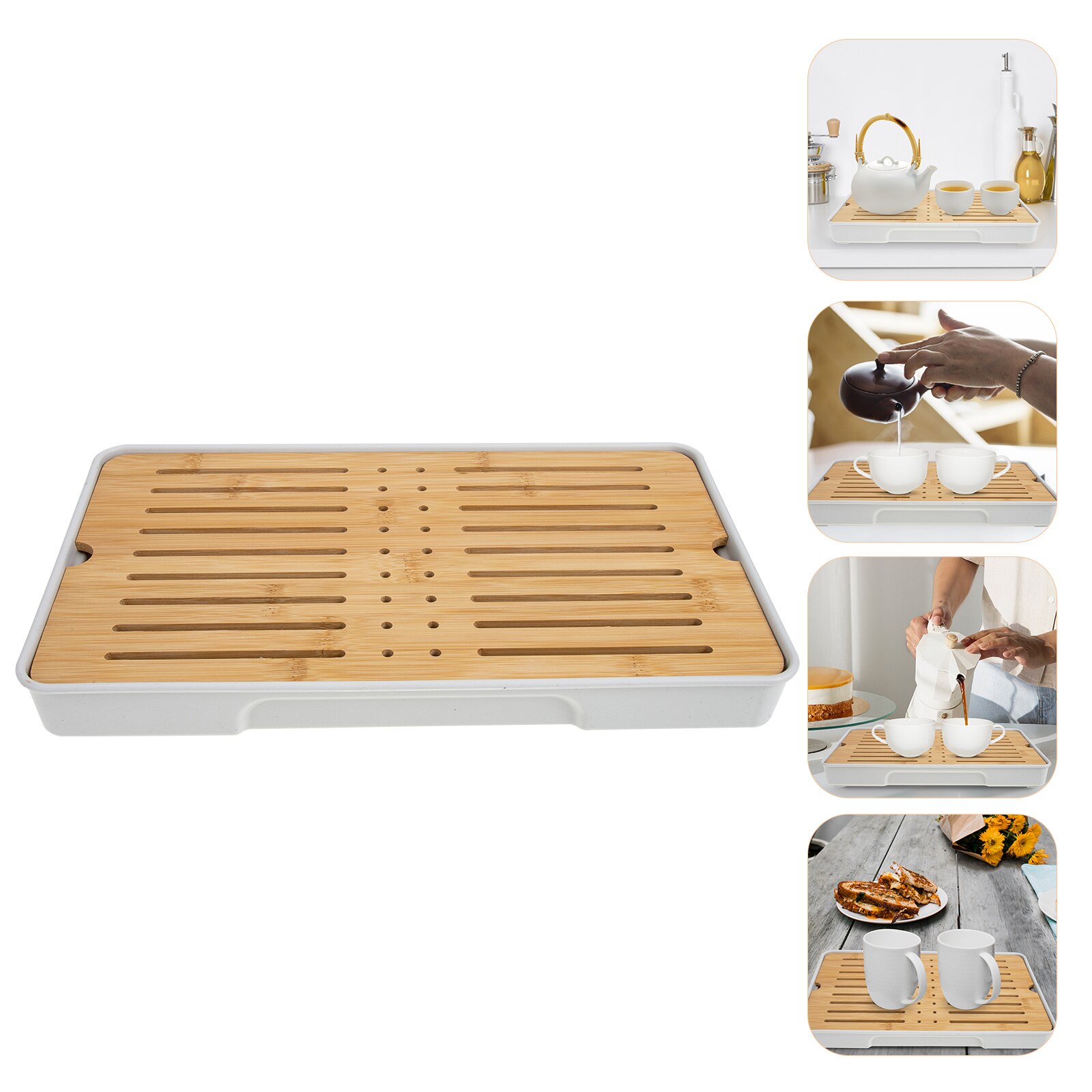 Japanese Style Tea Tray Rectangular Tea Set Holder... – Grandado