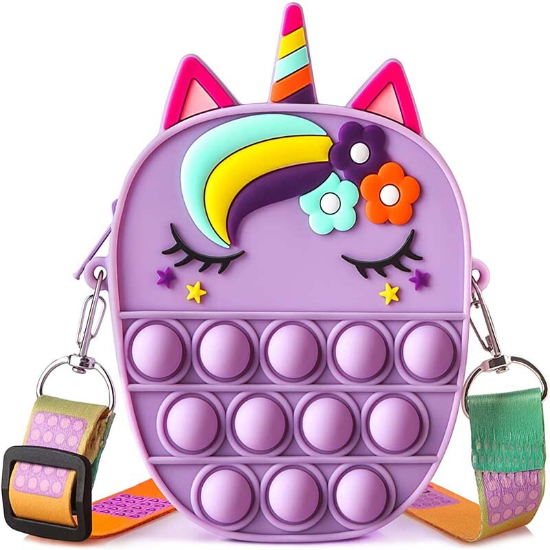 Pop Purse Unicorn Popper for Girls Fidget Shoulder... – Grandado