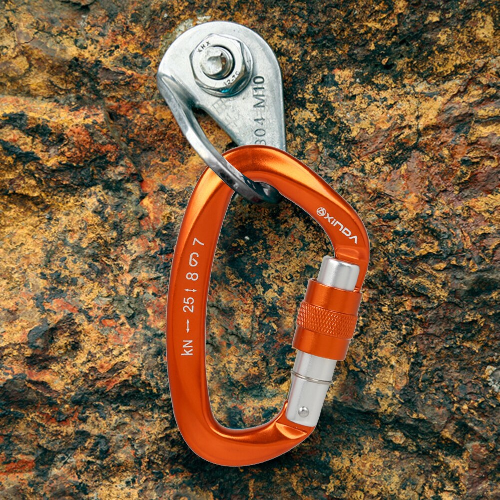 25KN Rock Climbing Carabiner D Shape Safety Master... – Grandado