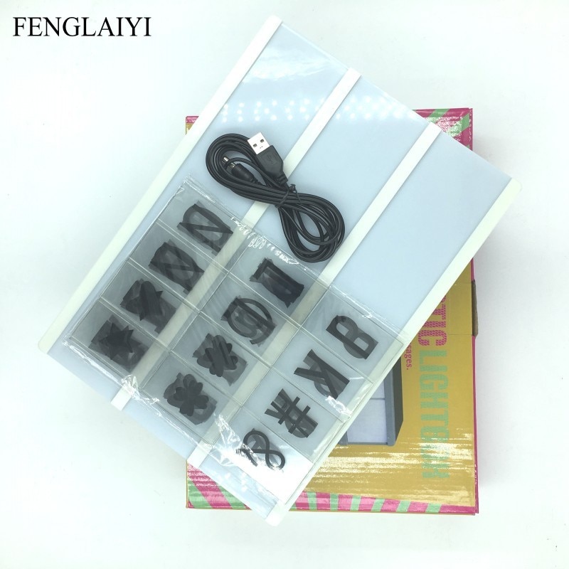 A4 Led Night Light Box with DIY Black Letters Tabl... – Grandado