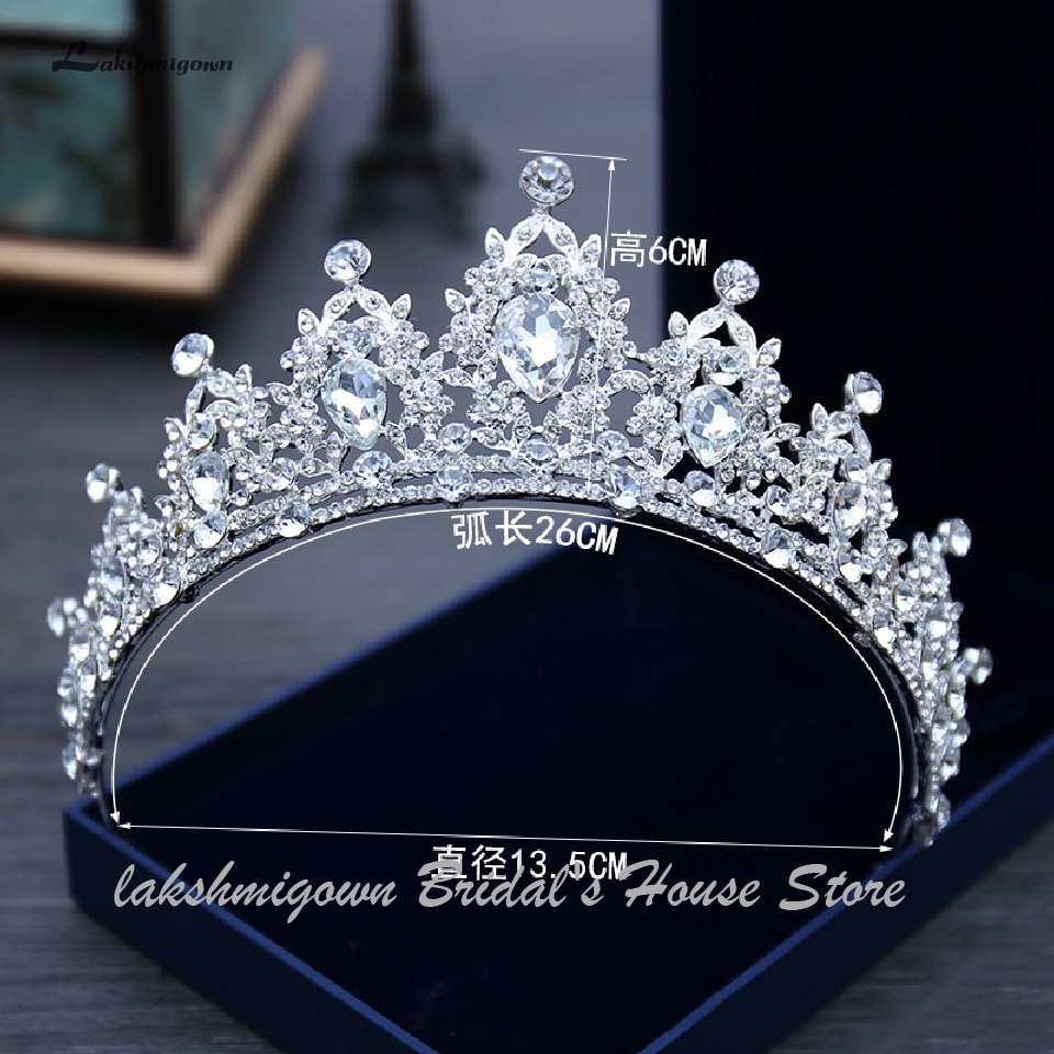 Lakshmigown rhinestone bröllop krona silverfestiva... – Grandado