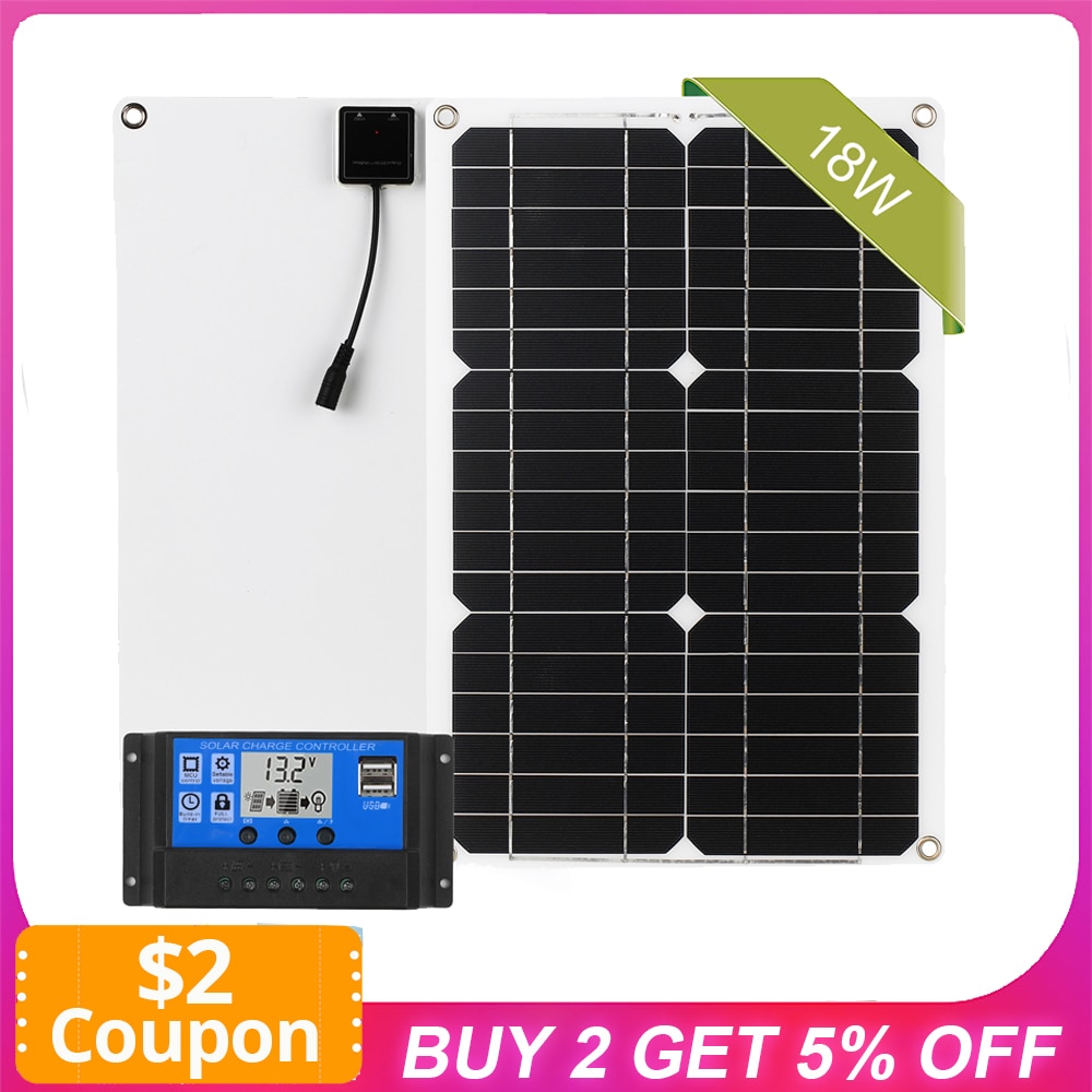 Solpanel dubbel usb-port off grid monokristallin m... – Grandado
