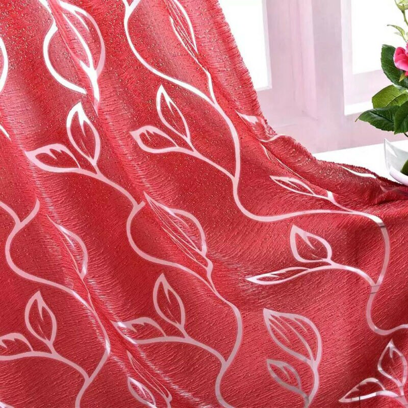 Leaves Pattern Sheer Curtains Window Curtain Embro... – Grandado