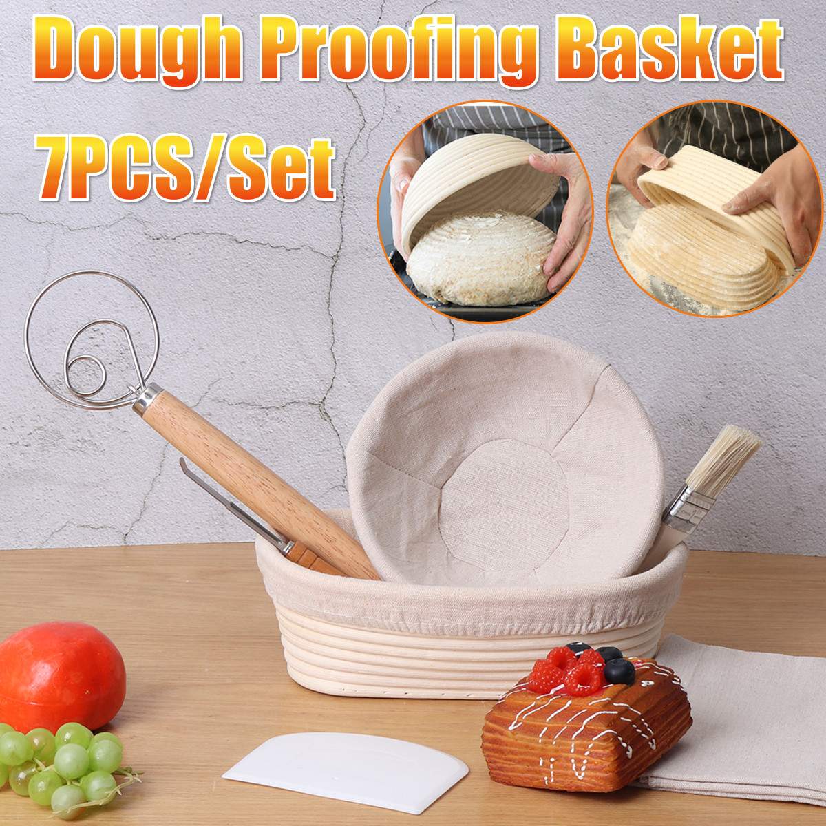 7PCS/Set Handmade Baking Fermentation Basket Set O... – Vicedeal