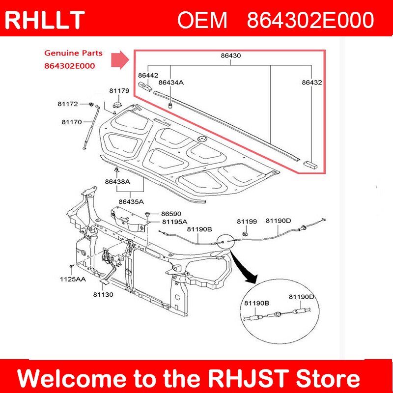 Dla HYUNDAI Tucson uszczelka komory silnika taśma ... – Grandado